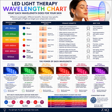 7 Color LED Light Therapy Chart & Benefits | ZAQ